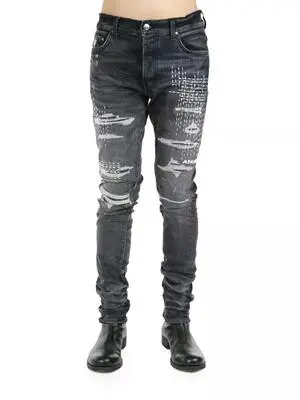 Amiri Boro Repair Skinny Jeans - Grey