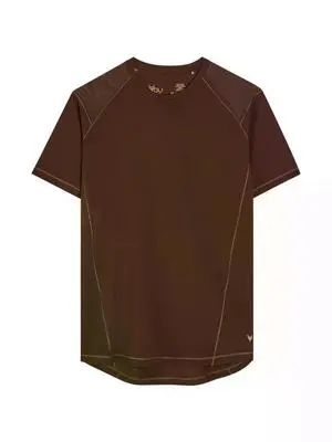 NOW YOU LIVE Waterley Mesh-panel Raglan-sleeve T-shirt - Brown