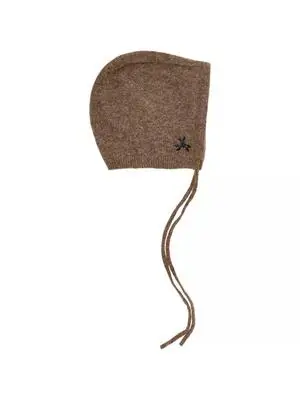 Simone Rocha Crystal-embellished Knitted Bonnet - Brown