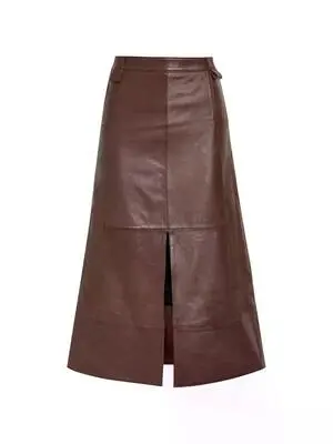 SKIIM Farrah Panelled Leather Midi Skirt