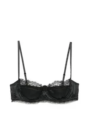 Dolce & Gabbana Lace-trim Satin Bra - Black