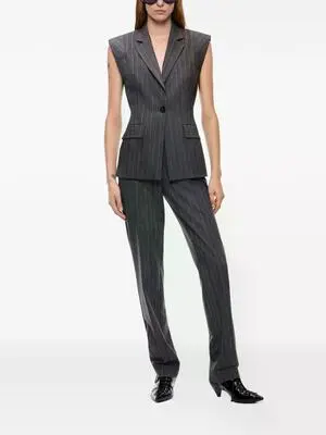 Pinko Pinstripe Padded-shoulder Waistcoat - Grey
