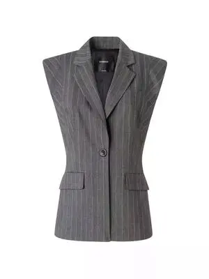 Pinko Pinstripe Padded-shoulder Waistcoat - Grey