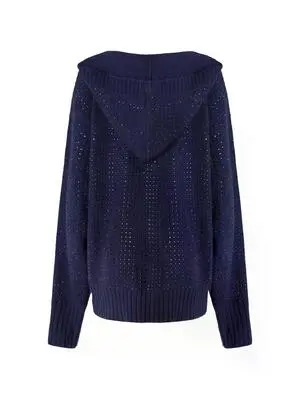 Pinko Rhinestone-embellished Hooded Cardigan