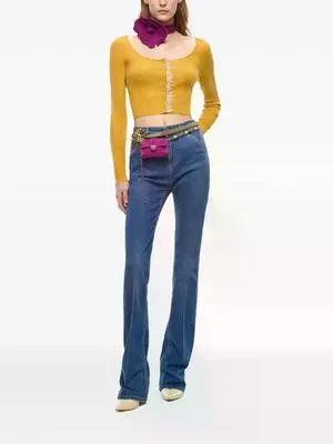 Pinko Flared-leg Jeans With Pressed Crease