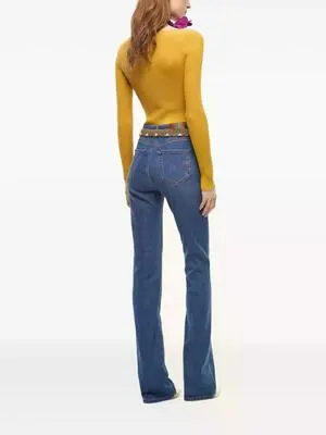 Pinko Flared-leg Jeans With Pressed Crease