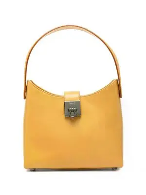 FERRAGAMO Gancini Leather Handbag - Yellow