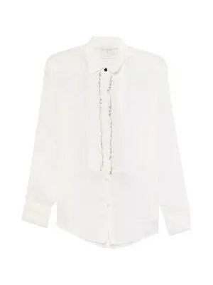 FORTE_FORTE Sheer Ruffle Trim Shirt