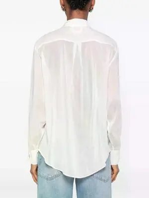 FORTE_FORTE Sheer Ruffle Trim Shirt