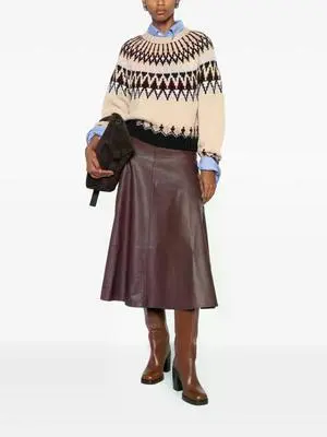 FORTE_FORTE Panelled A-line Midi Skirt