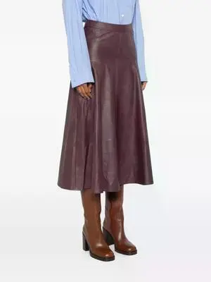 FORTE_FORTE Panelled A-line Midi Skirt