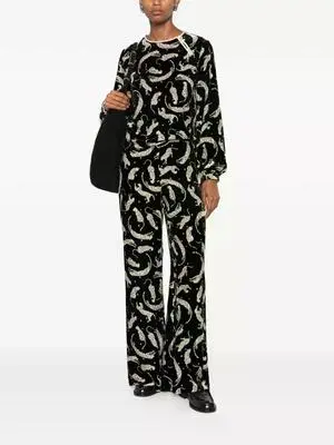 FORTE_FORTE Velvet-effect Leopard Print Long Sleeve Top