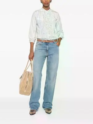 FORTE_FORTE Ruffled Striped Shirt