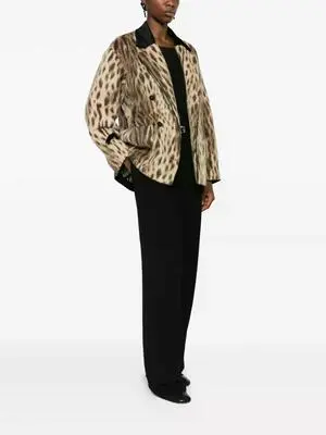 FORTE_FORTE Leopard-print Double-breasted Coat