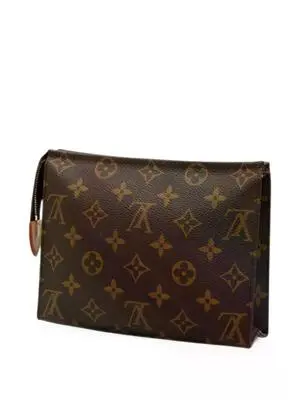 LOUIS VUITTON 2001 Monogram Toiletry Pouch 19 Clutch Bag - Brown