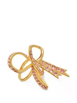Oscar De La Renta Bow Crystal-embellished Ring - Gold