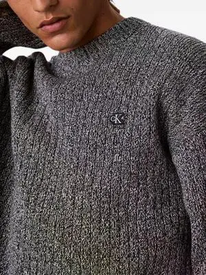 Calvin Klein Logo-patch Marl-knit Sweater