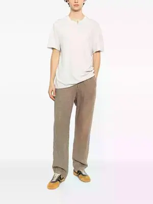 JAMES PERSE Slub-jersey Henley T-shirt - Grey