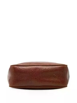 FERRAGAMO 1990 Lizard Embossed Leather Vara Crossbody Bag