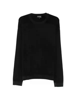 Emporio Armani Crew-neck Long-sleeve Sweater - Black