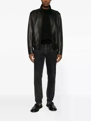 Emporio Armani Crew Neck Long Sleeve Sweater - Black