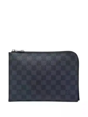 LOUIS VUITTON 2016 Damier Graphite Pochette Jour Pm Clutch Bag - Black