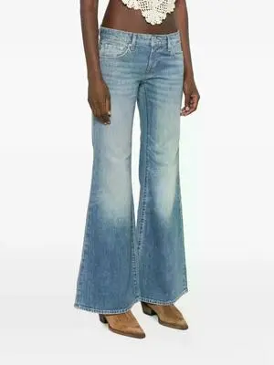 7 For All Mankind Low-rise Flared Jeans - Blue