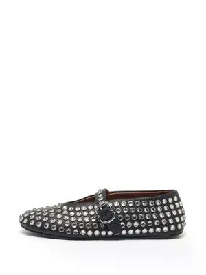 Alaïa Crystal-embellished Mary Jane Ballet Flats - Black