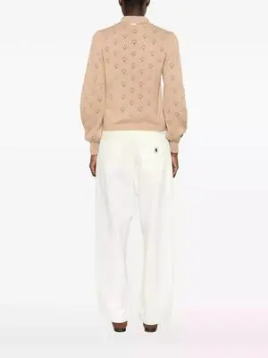 TWINSET Pointelle-knit Buttoned Polo Shirt