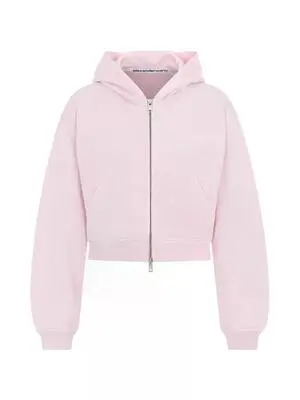 Alexander Wang Zip-up Hoodie With Logo Print - Pink