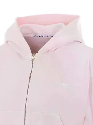 Alexander Wang Zip-up Hoodie With Logo Print - Pink