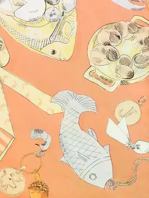 Jacquemus Le Grand Foulard Cocktail-print Silk Scarf - Orange
