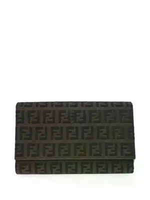 Fendi 2001 Zucchino Trifold Wallet - Brown