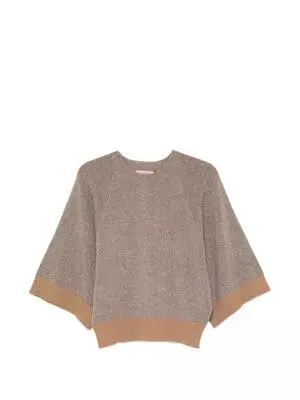 TWINSET Metallic Raglan Sleeve Sweater