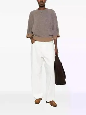TWINSET Metallic Raglan Sleeve Sweater