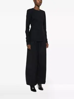 THELATEST Long-sleeve Rear-slit Blouse