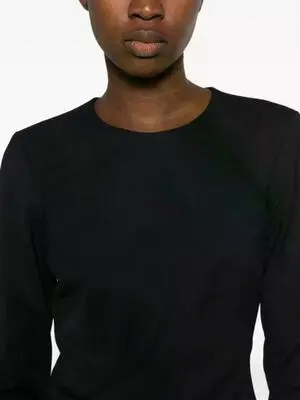 THELATEST Long-sleeve Rear-slit Blouse