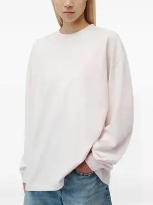 Alexander Wang Logo-print Long-sleeve T-shirt - Pink