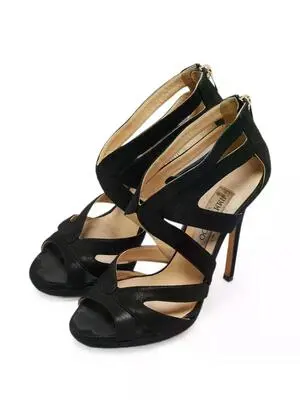 JIMMY CHOO Leather And Suede Cut-out Sandals