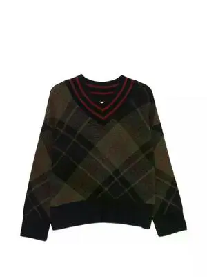 Barbour Argyle Knit V-neck Sweater