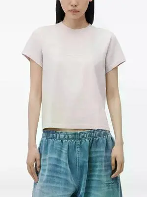 Alexander Wang Logo Print Shrunken Short Sleeve T-shirt