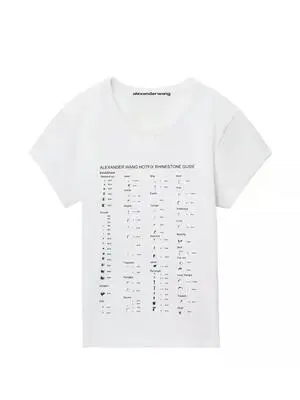 Alexander Wang Fitted Ss T-shirt W/ Hotfix Card Graphic