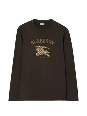 Burberry Knight Check Cotton Long-sleeve T-shirt - Brown