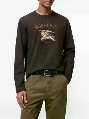 Burberry Knight Check Cotton Long-sleeve T-shirt - Brown