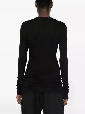 Rick Owens Ruched Long-sleeve Top