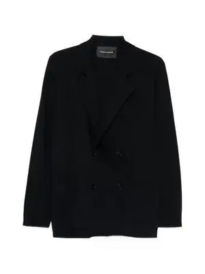 Tagliatore Double-breasted Knit Jacket - Blue