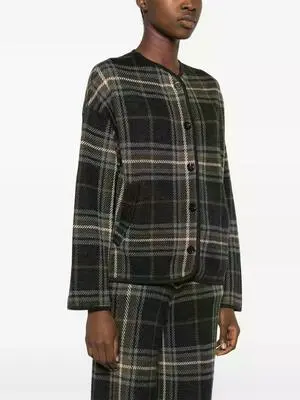 Eric Bompard Tartan Jacquard Cardigan