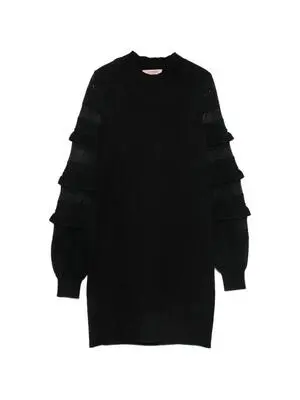TWINSET Ruffled Sleeve Mini Knitted Dress