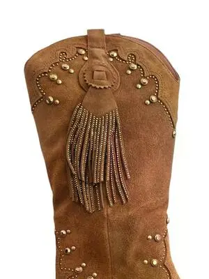 Kurt Geiger Studded Fringed-tassel Boots - Brown