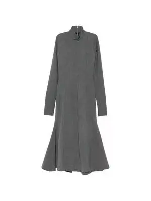 THELATEST High-neck Flared-hem Midi Dress